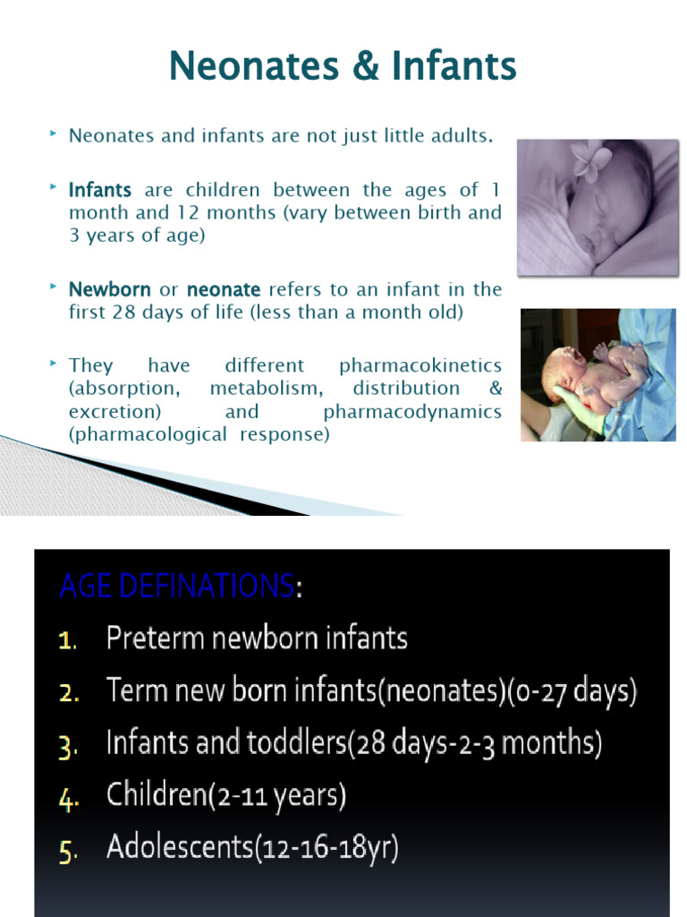 Drug Therapy in Neonates & Infants | PDF | Pharmacology | Pharmacokinetics
