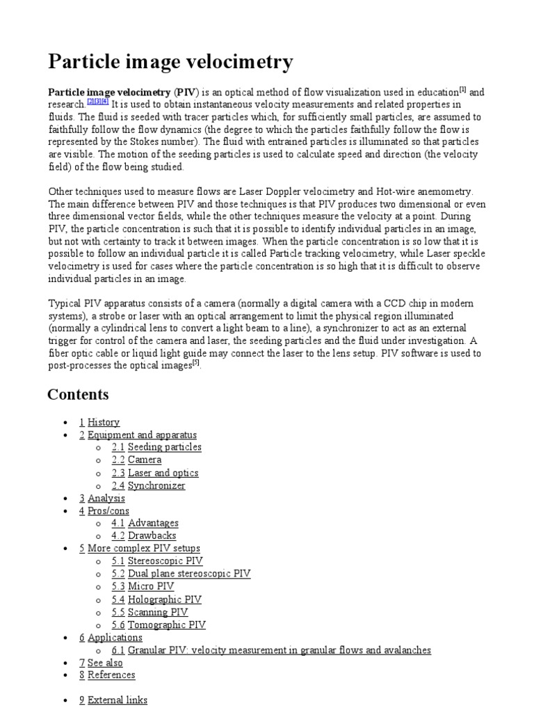 Particle Image Velocimetry | PDF | Physical Phenomena | Atomic