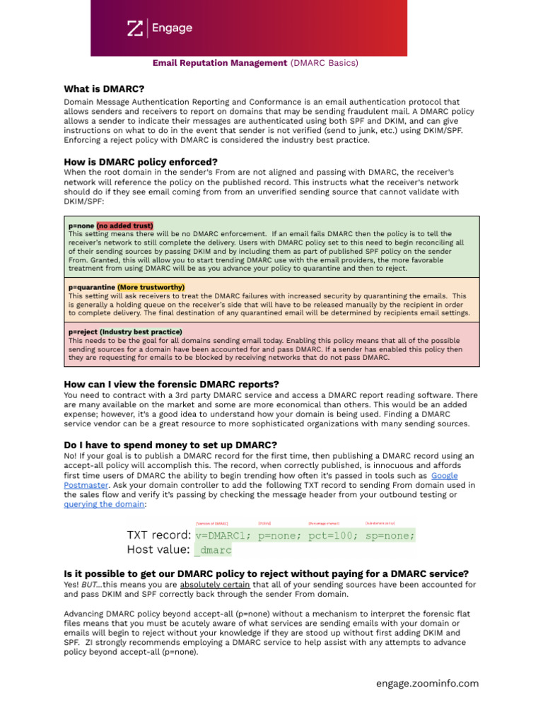 Dmarc Faq | PDF | Authentication | Internet Ethics Dmarc Faq | PDF | Authentication | Internet Ethics