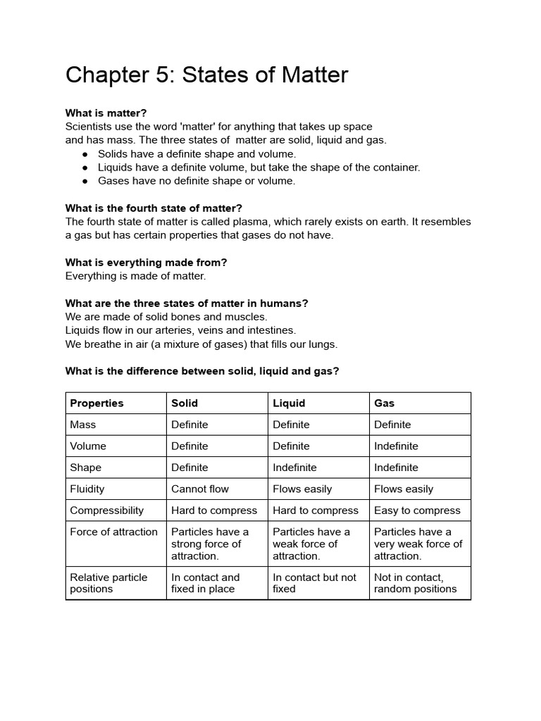 Chapter 5 - States of Matter | PDF | Boiling | Liquids