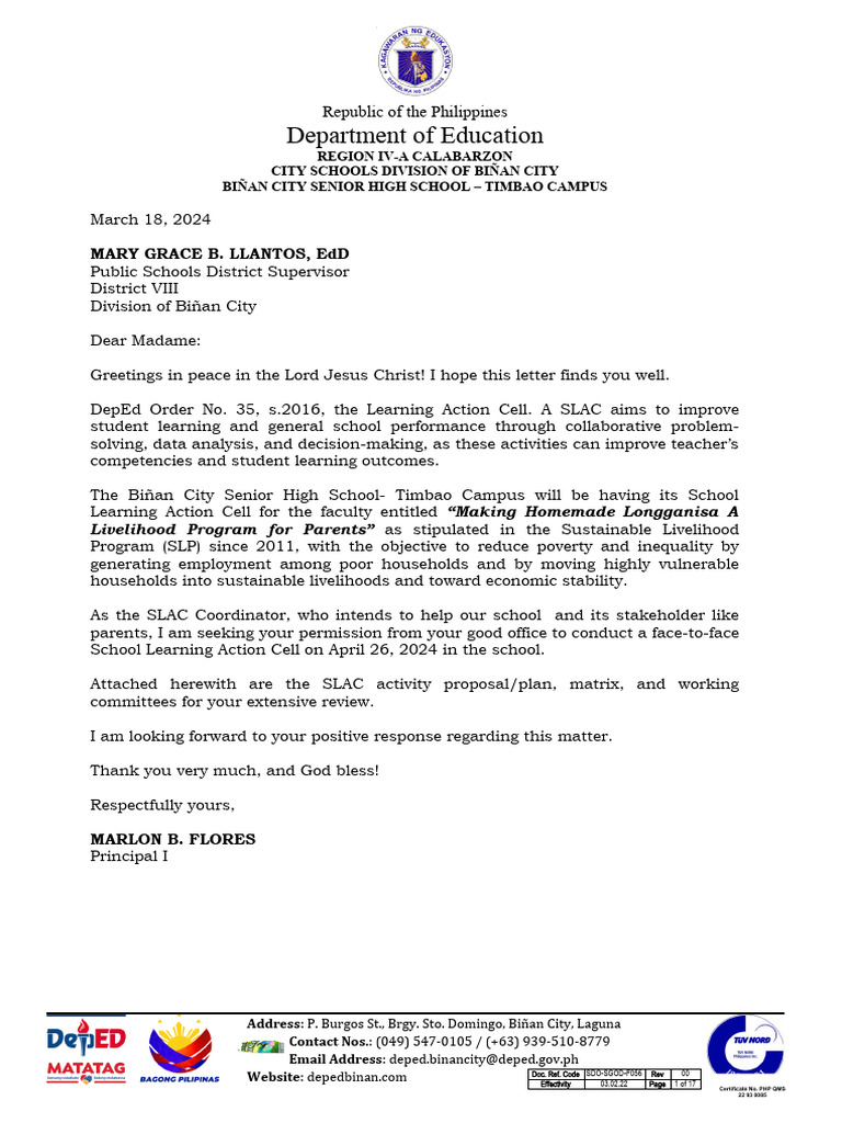 SLAC Livelihood Program Proposal | PDF