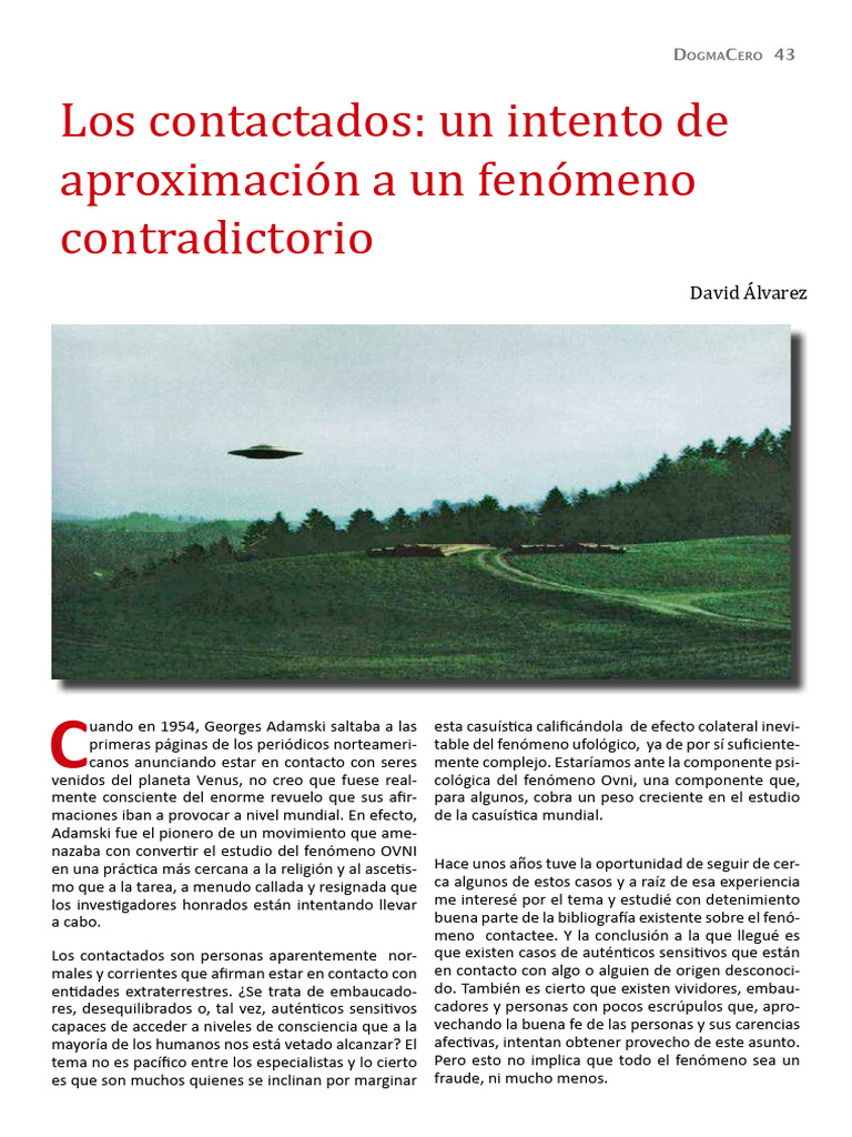 Contactados: Fenómeno OVNI y Psicología | PDF | Objeto volador no ...