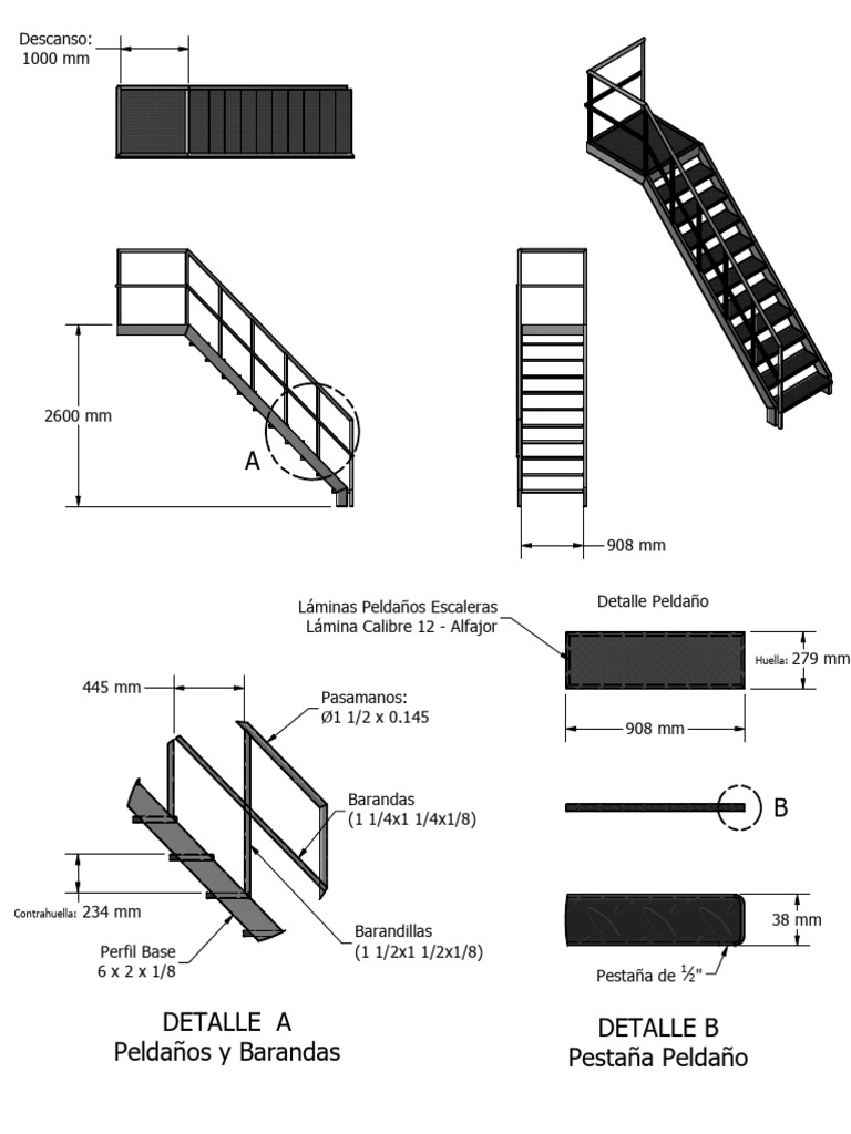 E00 - Ensamble General Escalera Container | PDF