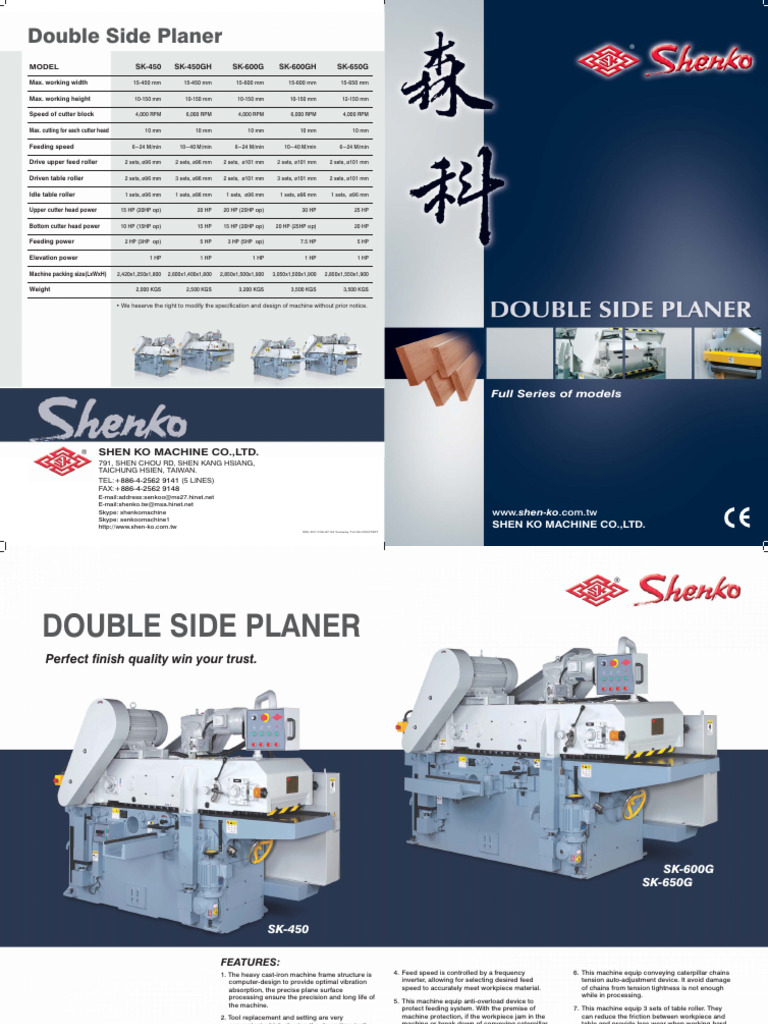Double Side Planer Catalogue | Download Free PDF | Machining | Belt ...