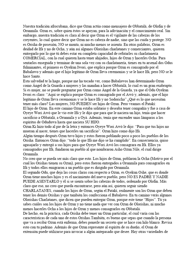 Ozun: Vigilante y Mensajero en Ifá | PDF | Religión étnica | Creencia ...