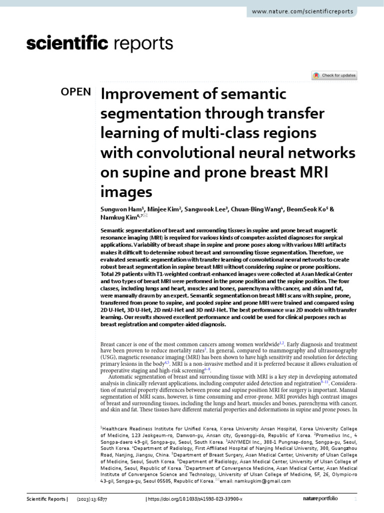 s41598 023 33900 X | PDF | Magnetic Resonance Imaging | Image Segmentation