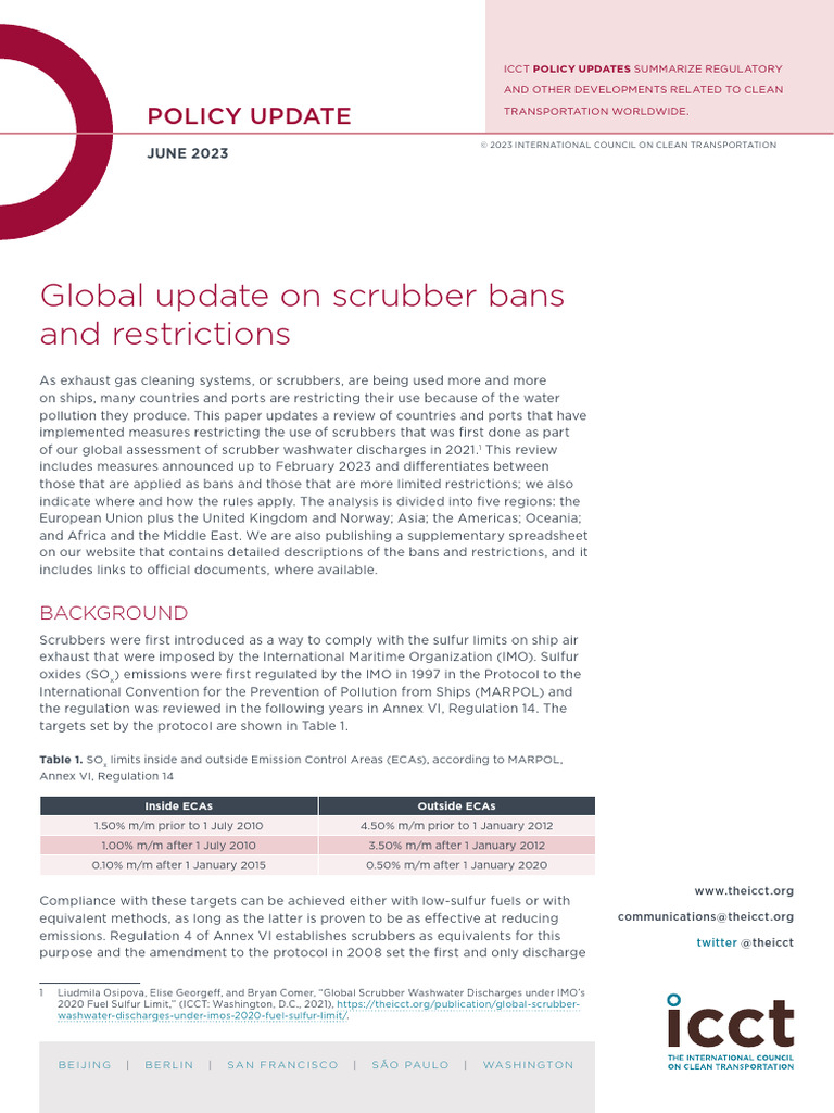 Scrubbers Policy Update Final | PDF | Pollution | Environmental Issues