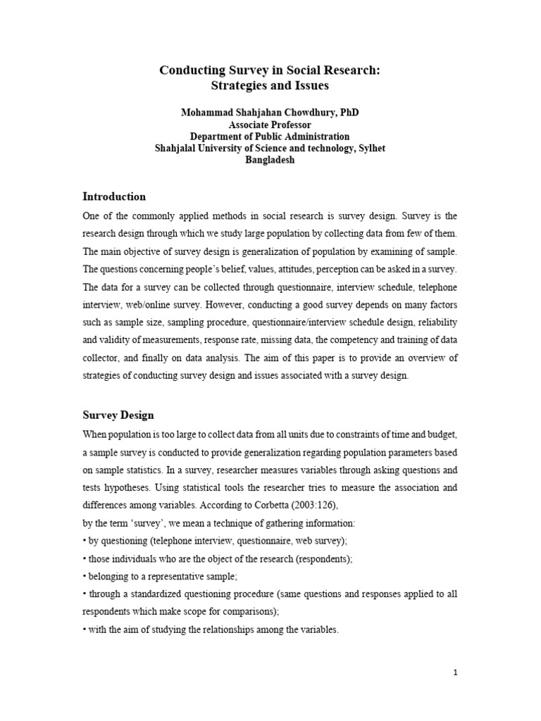 Survey Design | PDF | Survey Methodology | Sampling (Statistics)