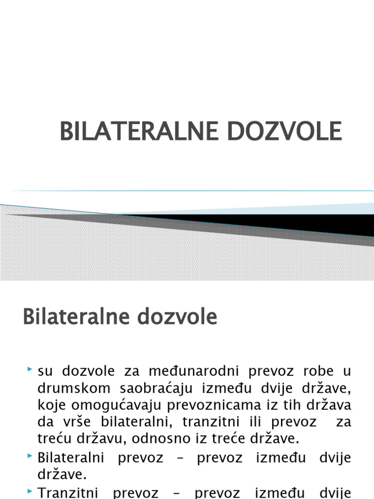 Bilateralne Dozvole | PDF