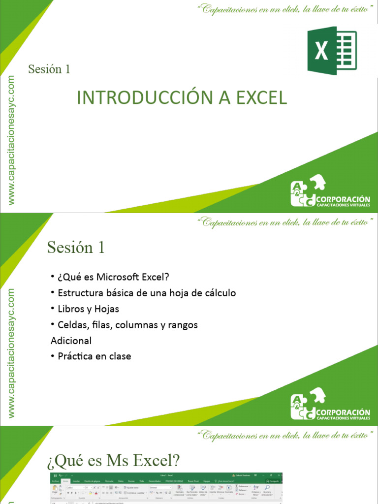 Sesión 1 Excel | PDF | Microsoft Excel | Hoja de cálculo