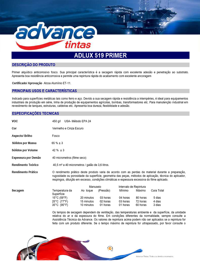 Adlux 519 Acab - Revisão 04 | PDF | Tinta