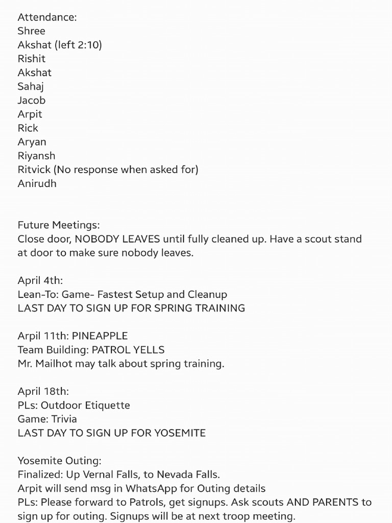 PLC Meeting Notes 3 - 31 - 24 | PDF