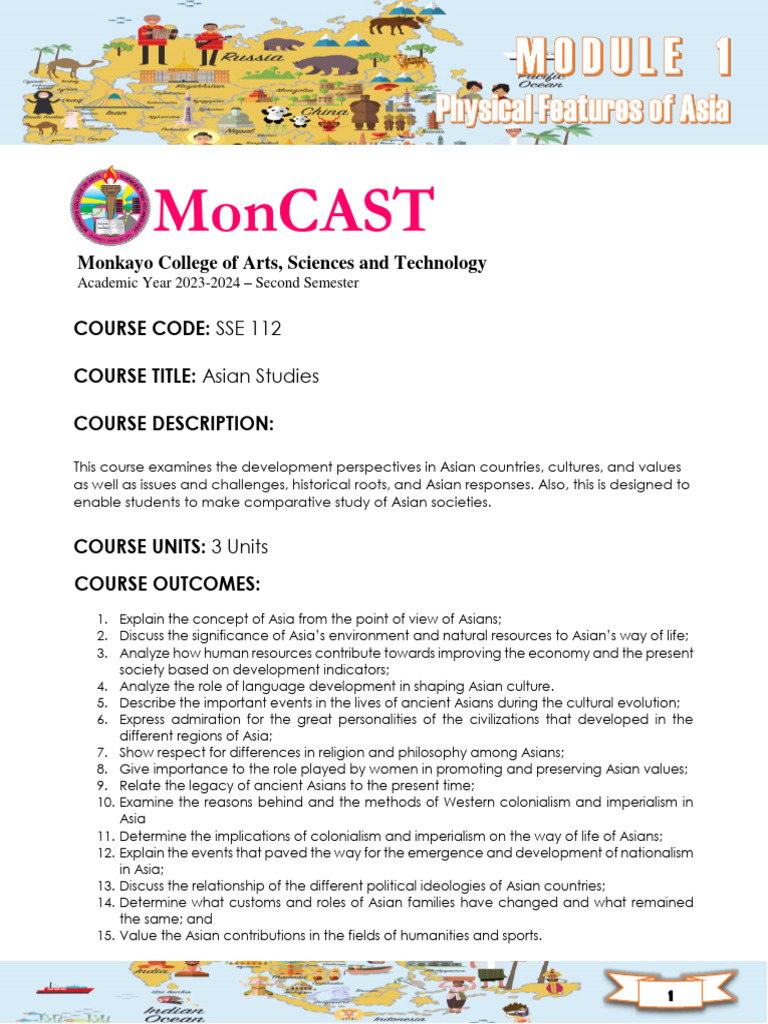 Asian Module 1 | PDF | Monsoon | Asia