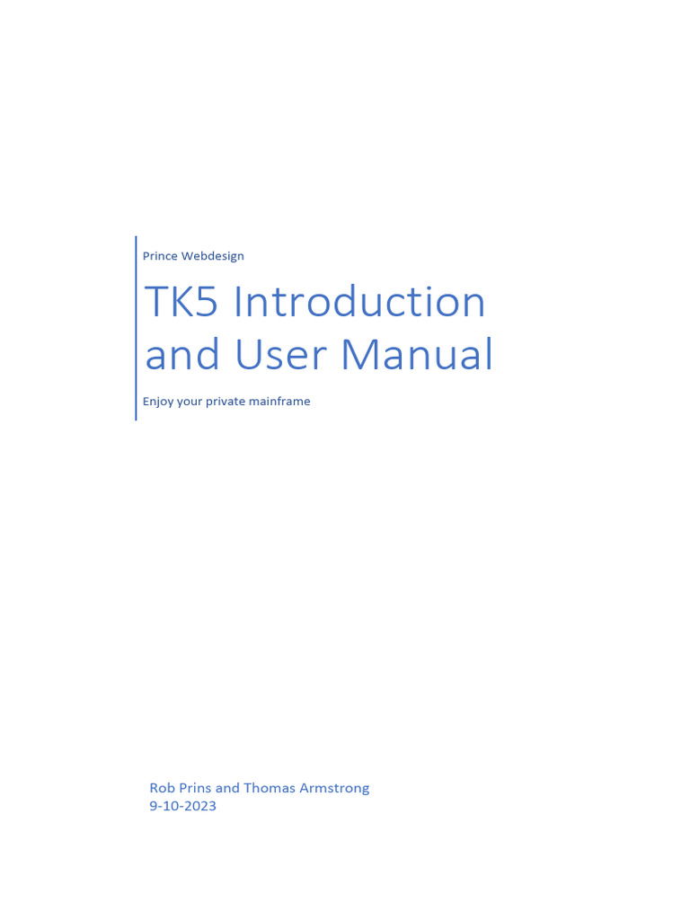 TK5 Introduction and User Manual | PDF | Operating System Technology | Computing