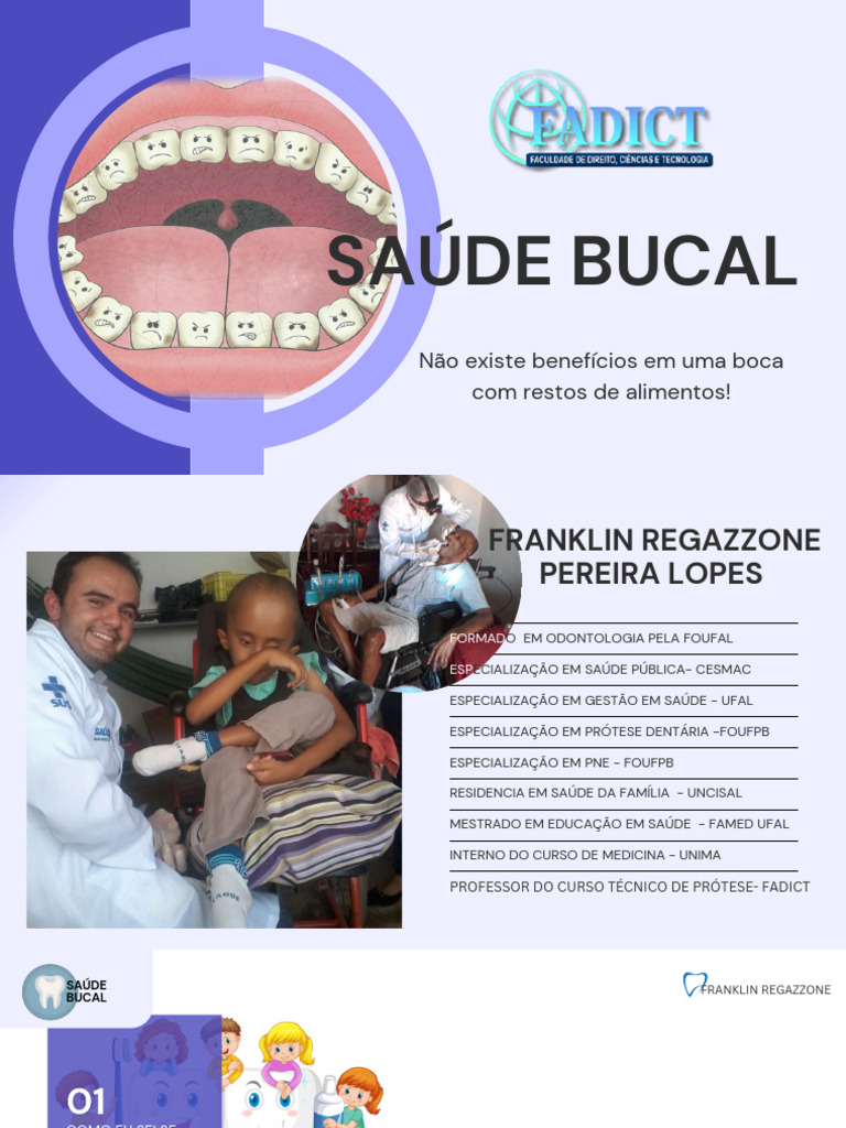 Saúde Bucal - Palestra | PDF | Boca | Dente humano