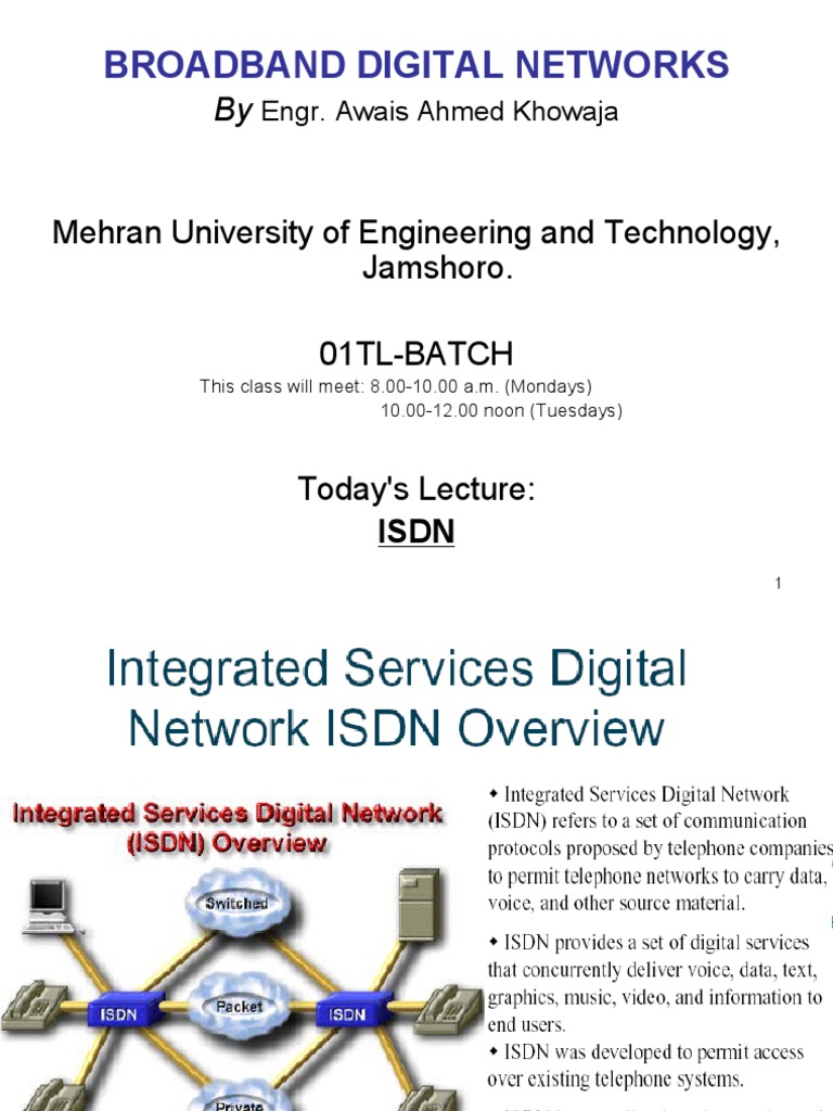 Lec21 22 ISDN Lecture | Download Free PDF | Network Architecture | Computer Standards