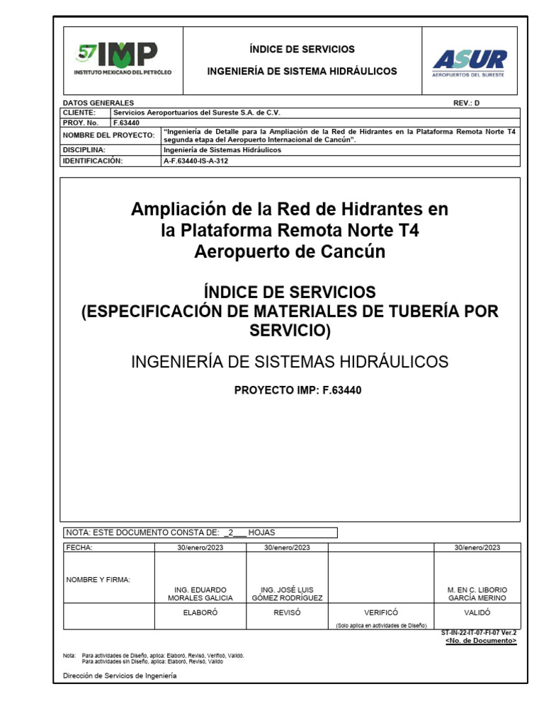 Ampliación Red Hidrantes Cancún | PDF | Ingeniería