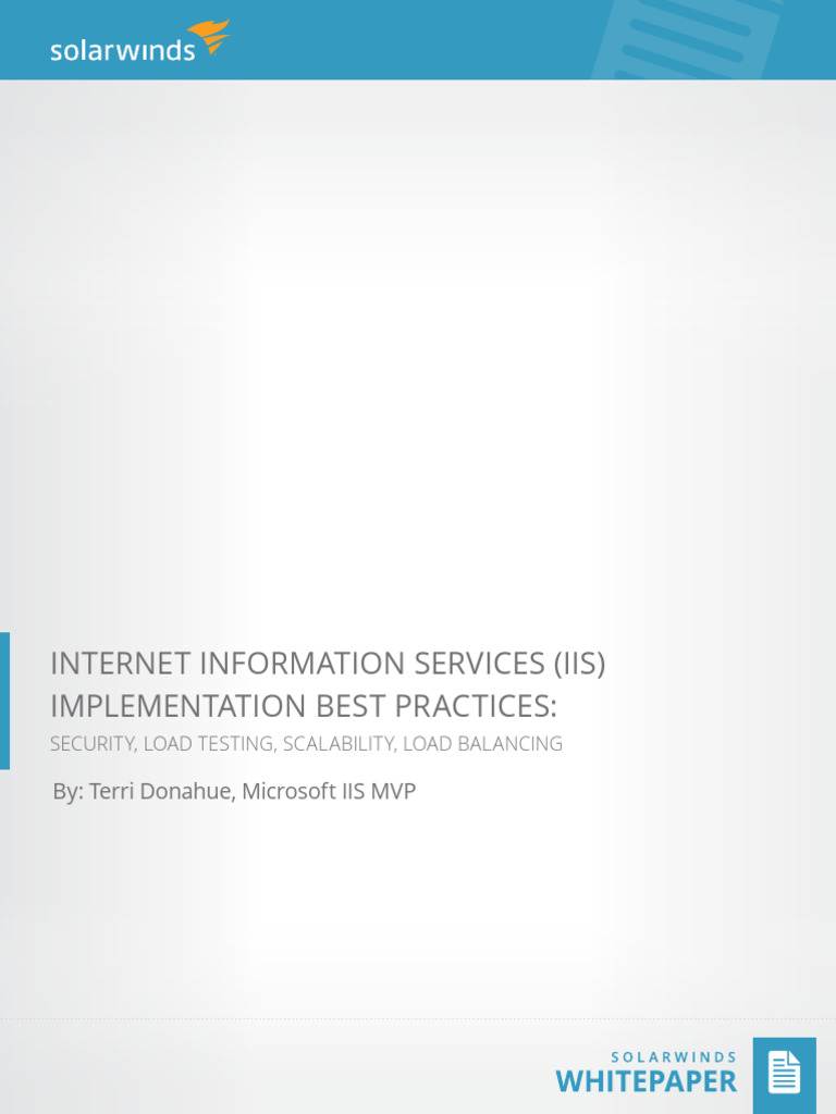 1506 SAM IIS Whitepaper | PDF | Load Balancing (Computing) | Transport Layer Security