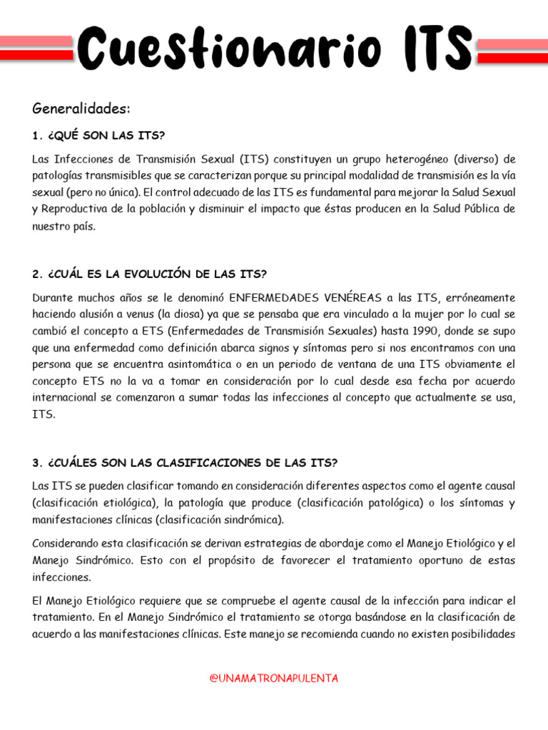 Cuestionario ITS | PDF | Virus | Enfermedades y trastornos