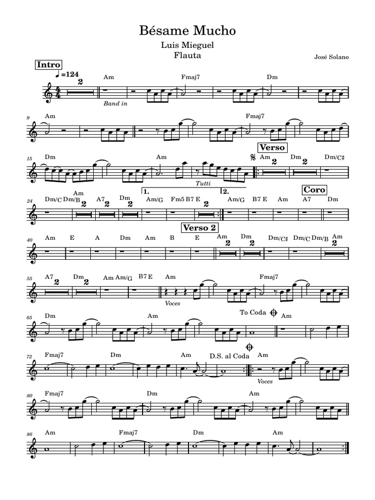 Besame Mucho Flauta | PDF