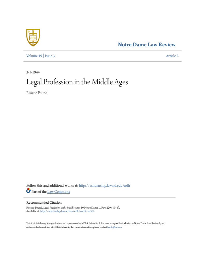 Legal Profession in the Middle Ages | PDF | Lawyer | Barrister