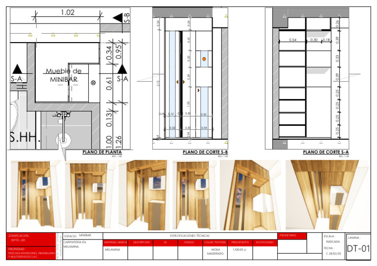 Medidas y Planos de Minibar 201 | PDF