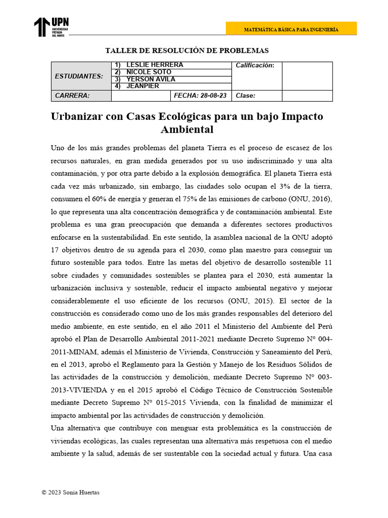 Trabajo Grupal | PDF | Sustentabilidad | Entorno natural