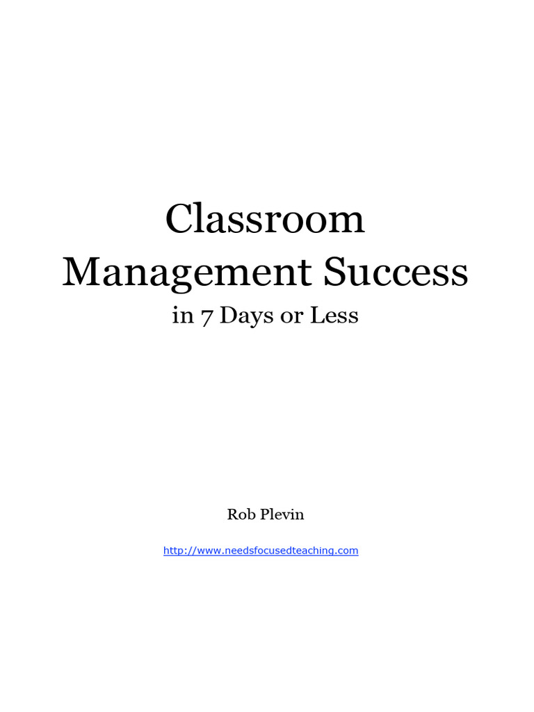Classroom Management Success in 7 Days | PDF | Teachers | Classroom