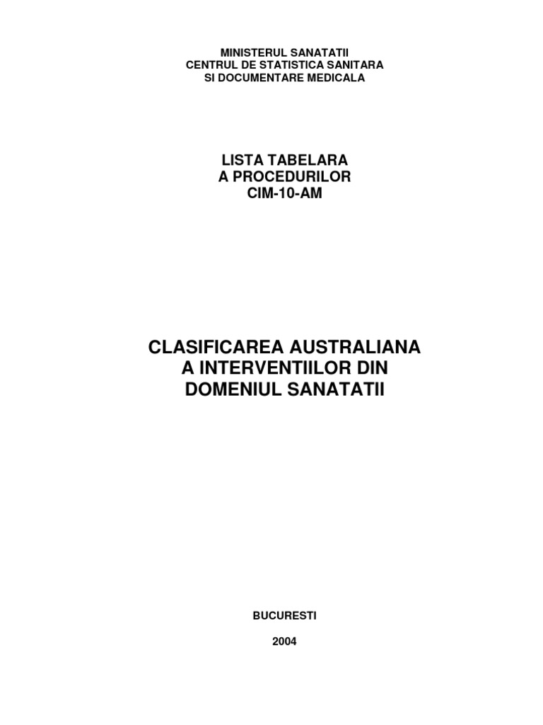 Coduri Proceduri Clasificarea Australian A | PDF
