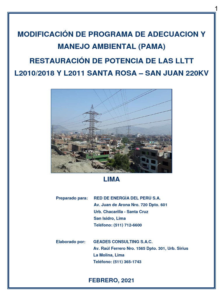 4.modificación Del Programa de Adecuación y Manejo Ambiental PAMA Aprobado Mediante Resolución ...