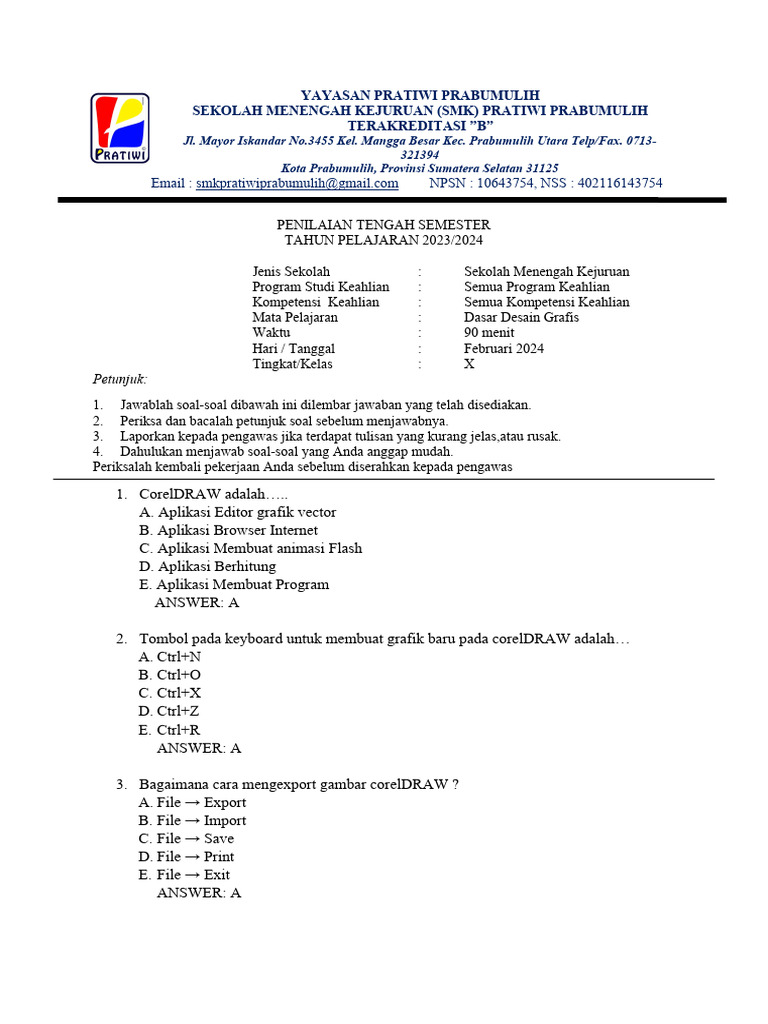 Soal DDG X MM 1 2 3 | PDF