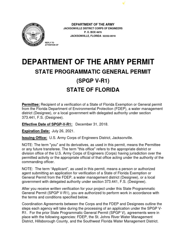 Florida Army Corps Permit Guide | PDF | Coast | Coral