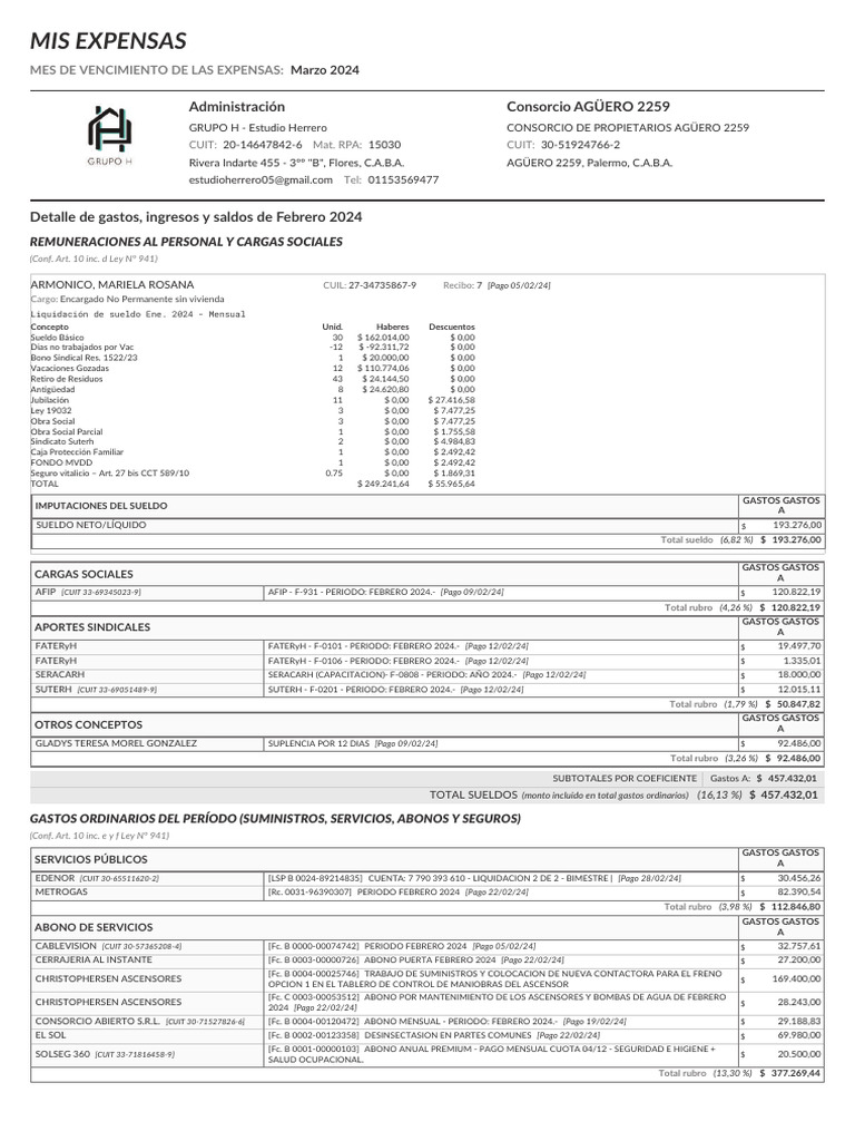 02 - Expensas Febrero 024. | PDF