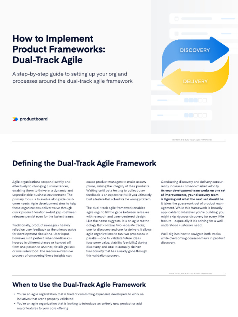 Dual Track Agile Product Framework Guide Pdf Agile Software Development Scrum Software