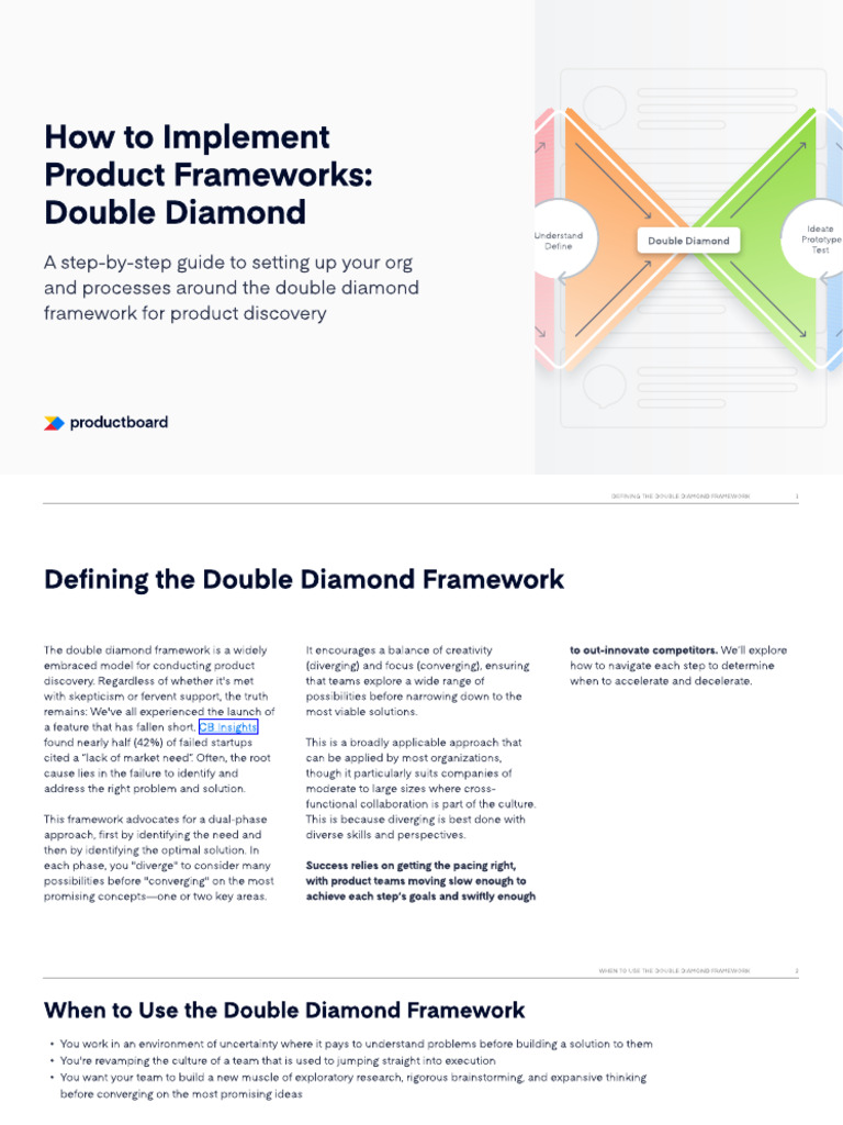 Double Diamond Product Framework Guide | PDF | Brainstorming | Creativity