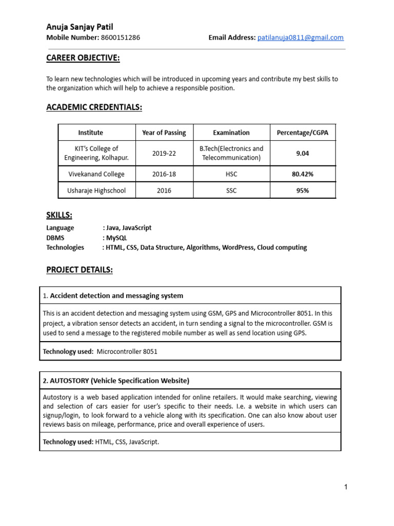 Resume 1003151034 PDF | PDF | Websites | Java Script Resume 1003151034 PDF | PDF | Websites | Java Script