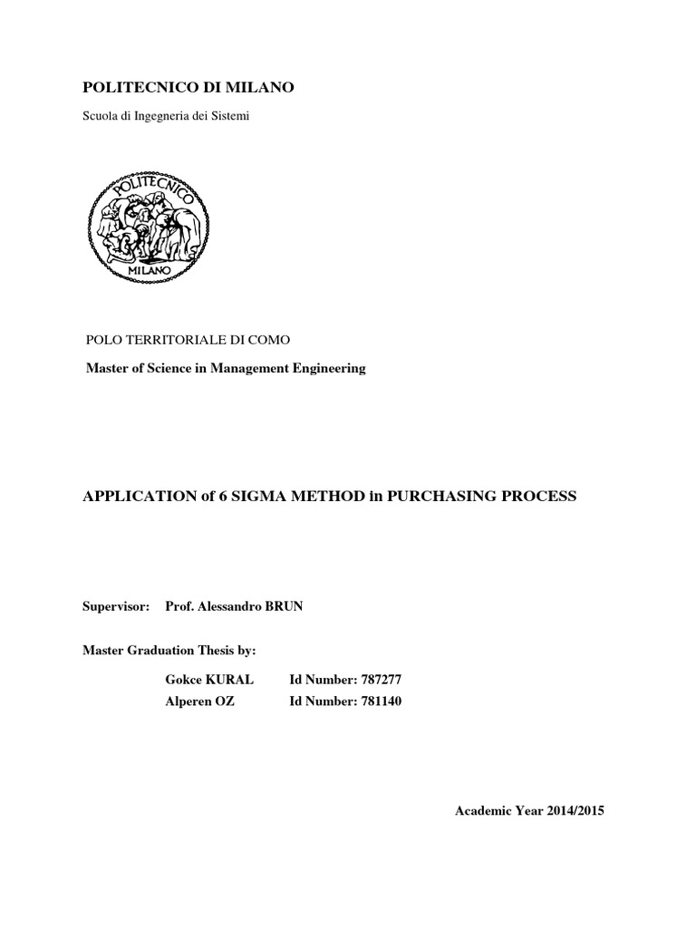 APPLICATION of 6 SIGMA METHOD in PURCHASING PROCESS | PDF | Six Sigma ...