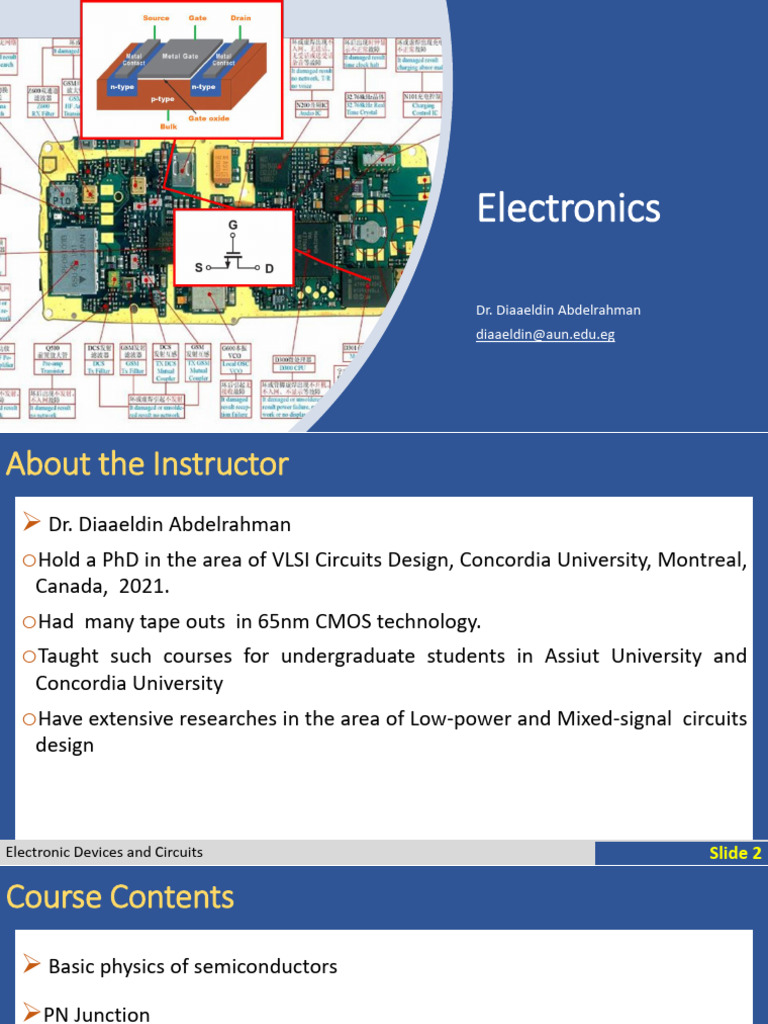 Electronics Course Overview | PDF | Doping (Semiconductor) | Semiconductors