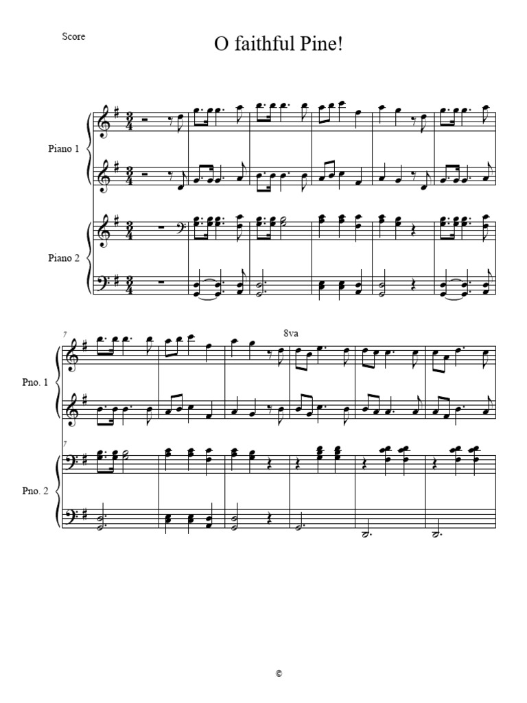 O Faithful Pine! Piano Score | PDF