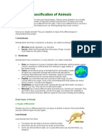 Classification of Animals Chart | PDF