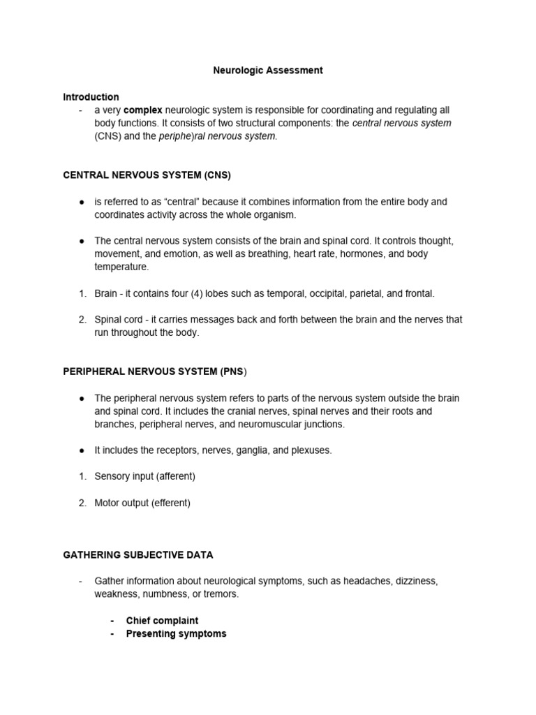 Neurologic System | PDF | Central Nervous System | Nervous System