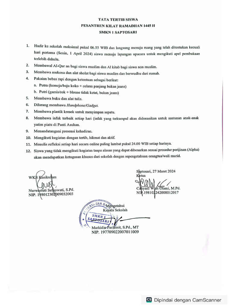 Tata Tertib Dan Rundown Sanlat | PDF