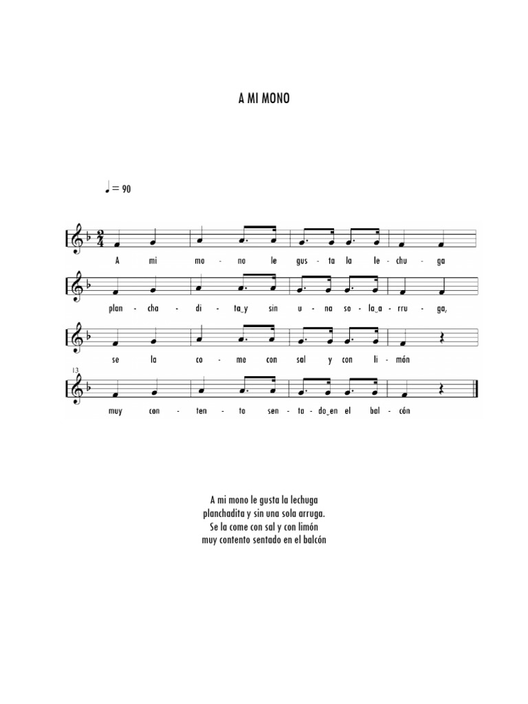 A mi mono le gusta la lechuga | PDF