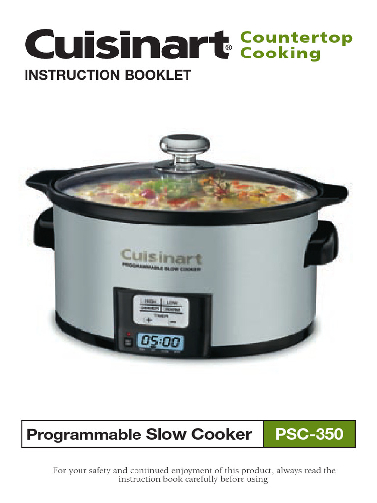 PSC 350 | PDF | Kitchen Stove | Slow Cooker