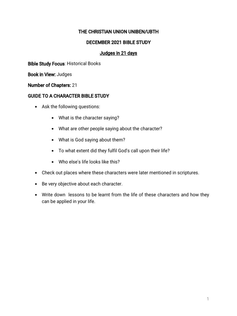 Steps To Character Bible Study | PDF