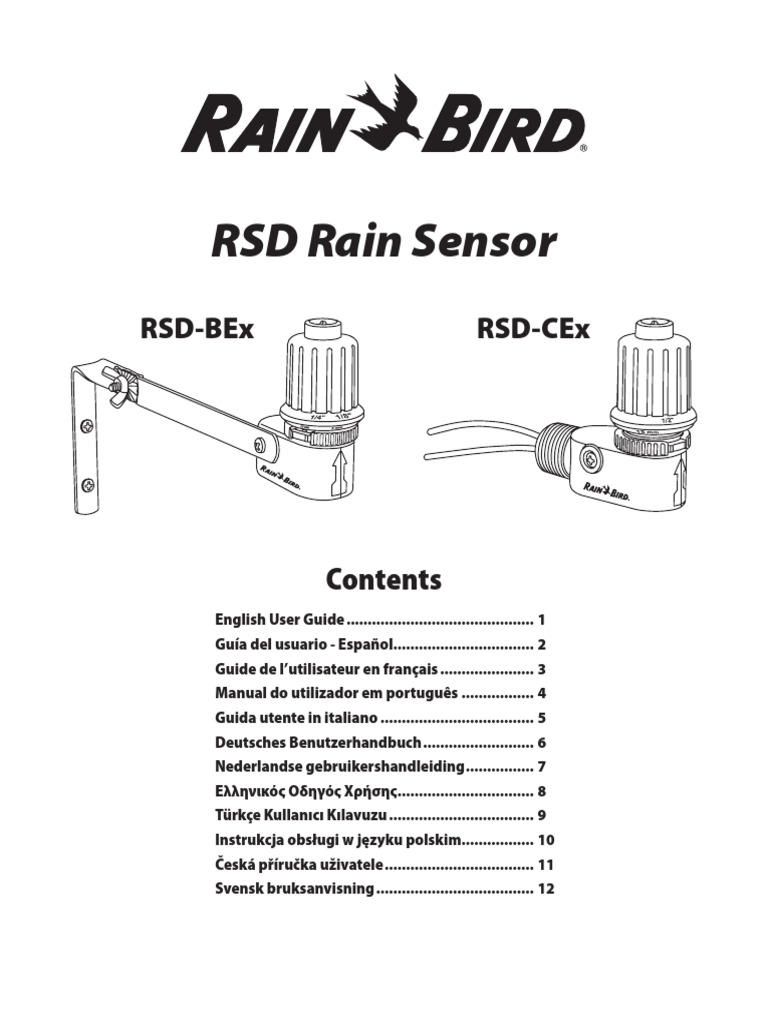 Riego Sensor Lluvia Rain Bird RSD-BEX | PDF | Relé | Lluvia