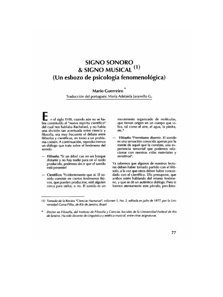 Signo Sonoro & Signo Musical | PDF