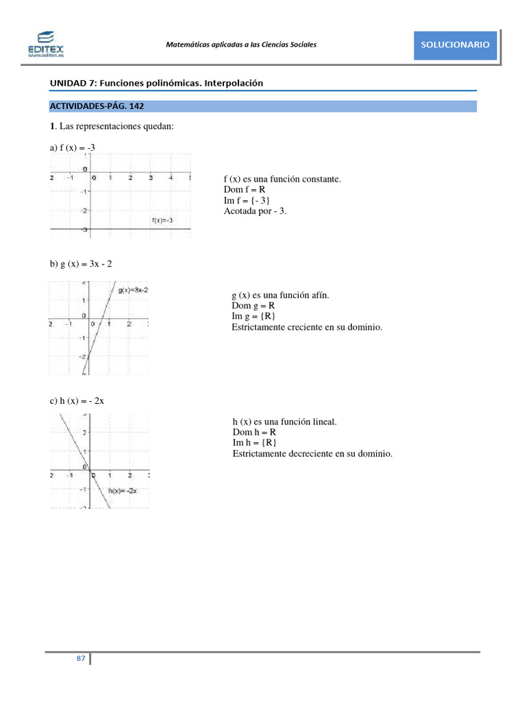 Tema 7 Funciones Polinomicas. Interpolacion 1 | PDF | Matemáticas