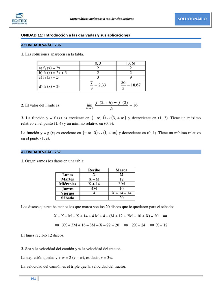Tema 11 Introduccion A Las Derivadas y Sus Aplicaciones 1 | Descargar gratis PDF | Sistema de ...
