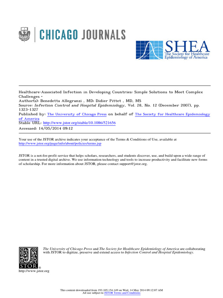 Healthcare-Associated Infection in Developing Countries | PDF ... Healthcare-Associated Infection in Developing Countries | PDF ...